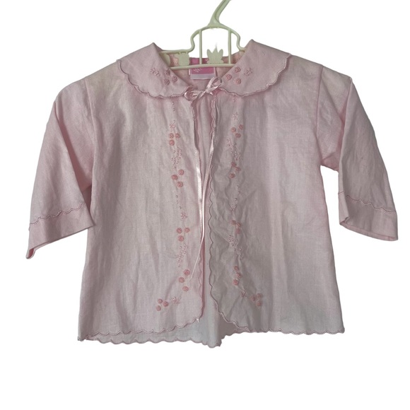 Will’beth | Shirts & Tops | Willbeth Pink Floral Diaper Shirt Jacket ...